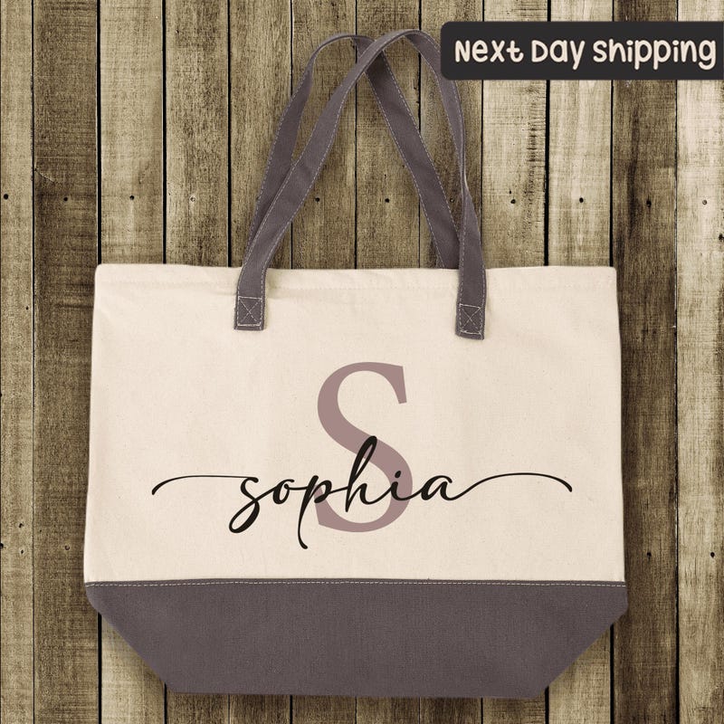 Monogram Tote Bag - Etsy