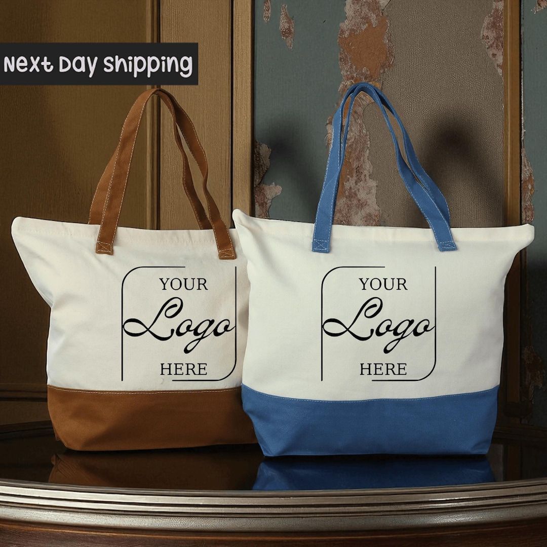 Custom Logo Canvas Tote Bag: Personalized Design - Etsy