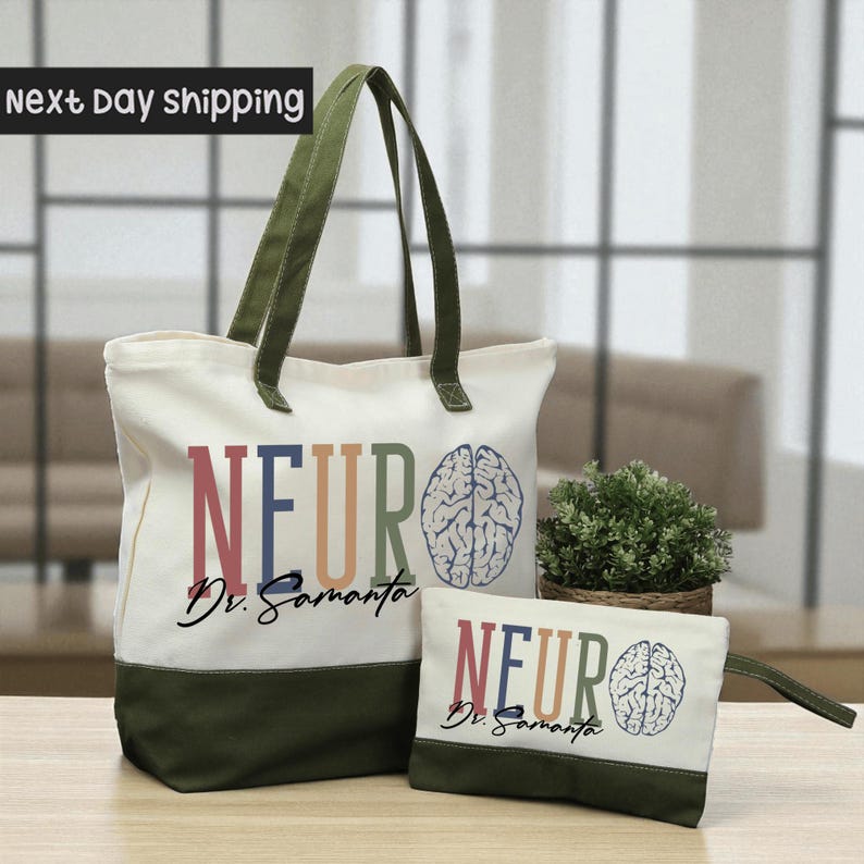 Custom Neurology Doctor Tote Bag: Brain Graphic Gift - Etsy