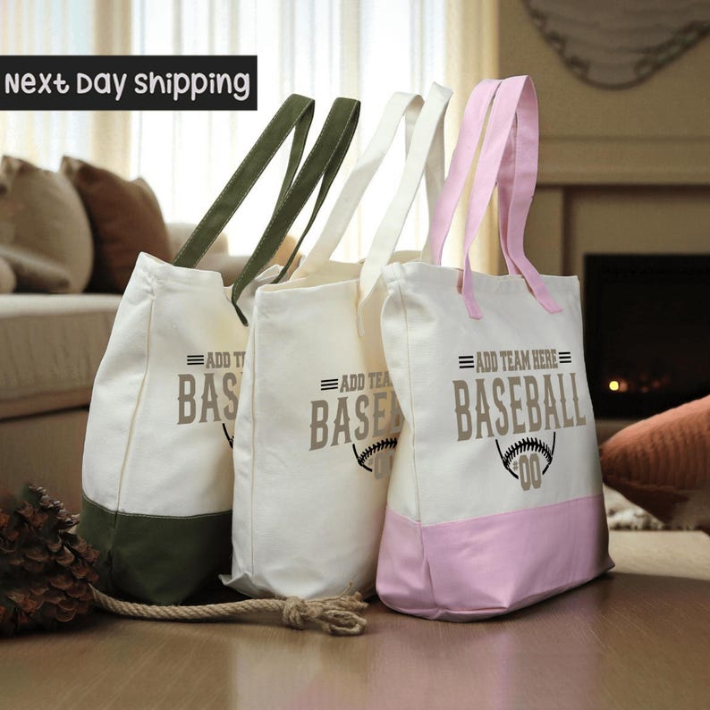 Custom Baseball Team Tote Bag With Team Name and Number, Personalized ...