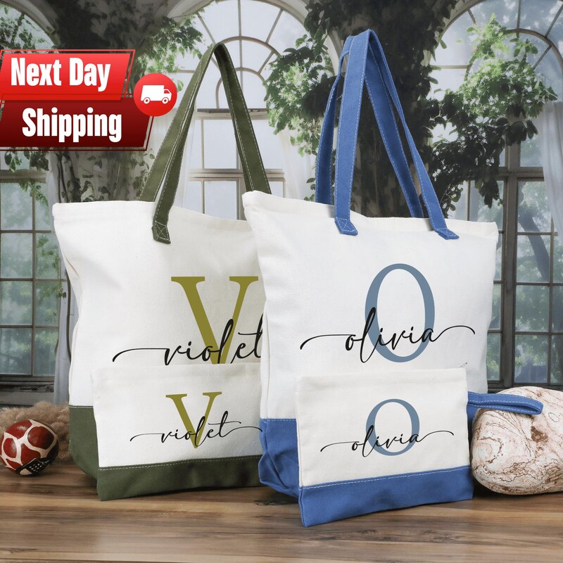 Monogram Tote Bag - Etsy
