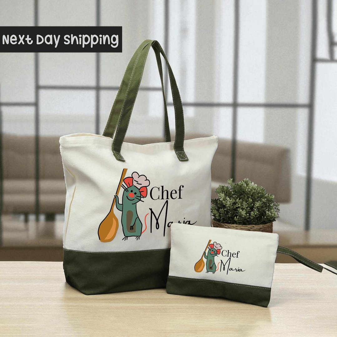 Chef Tote Bag, Personalized Chef Gift, Custom Name Tote Bag, Cute ...