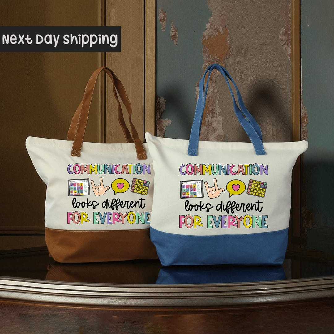 Communication Looks Different Tote Bag: Speech Therapy, SLP, AAC - Etsy