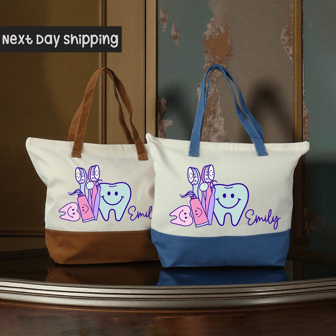 Personalized Dental Tote Bag: Hygienist, Assistant, Student Gift - Etsy