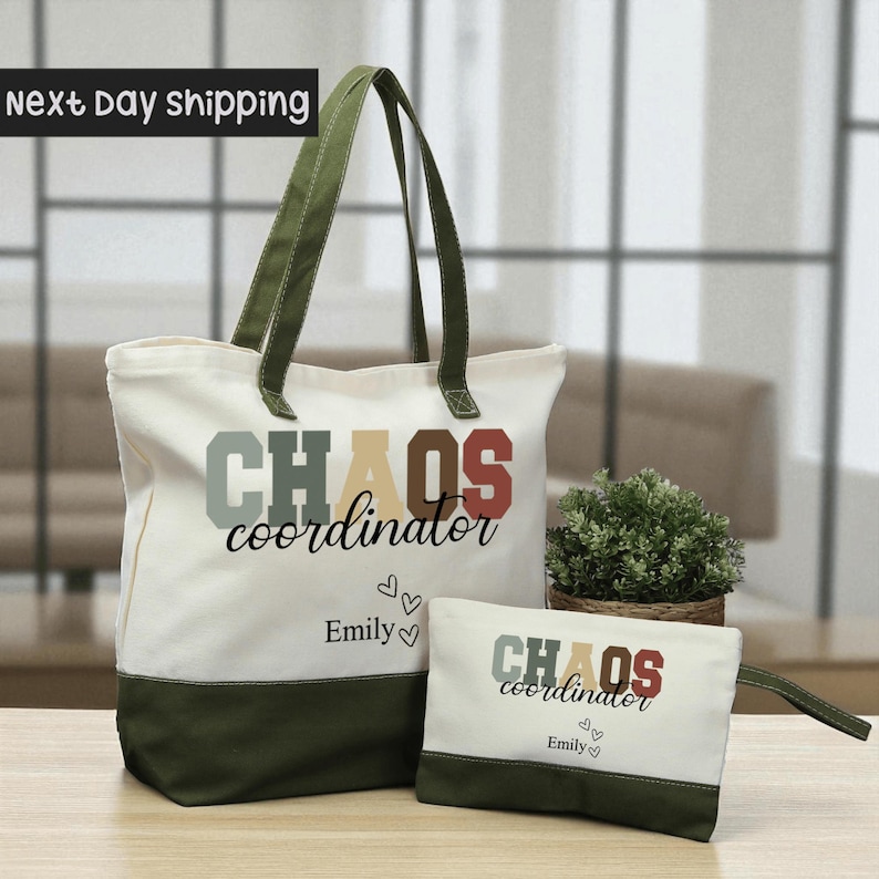 Personalized Chaos Coordinator Tote Bag: Funny Canvas Organizer - Etsy