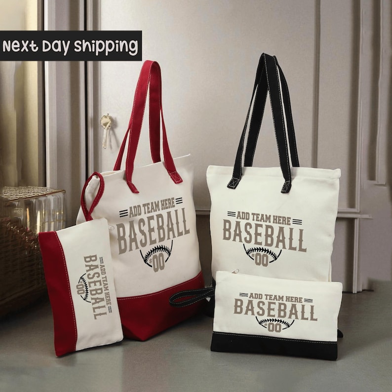 Custom Baseball Team Tote Bag With Team Name and Number, Personalized ...