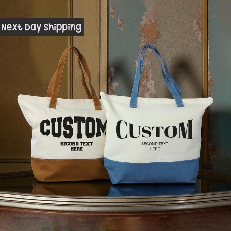 Custom Logo Cotton Tote Bag, Personalized Text, Business Branding - Etsy
