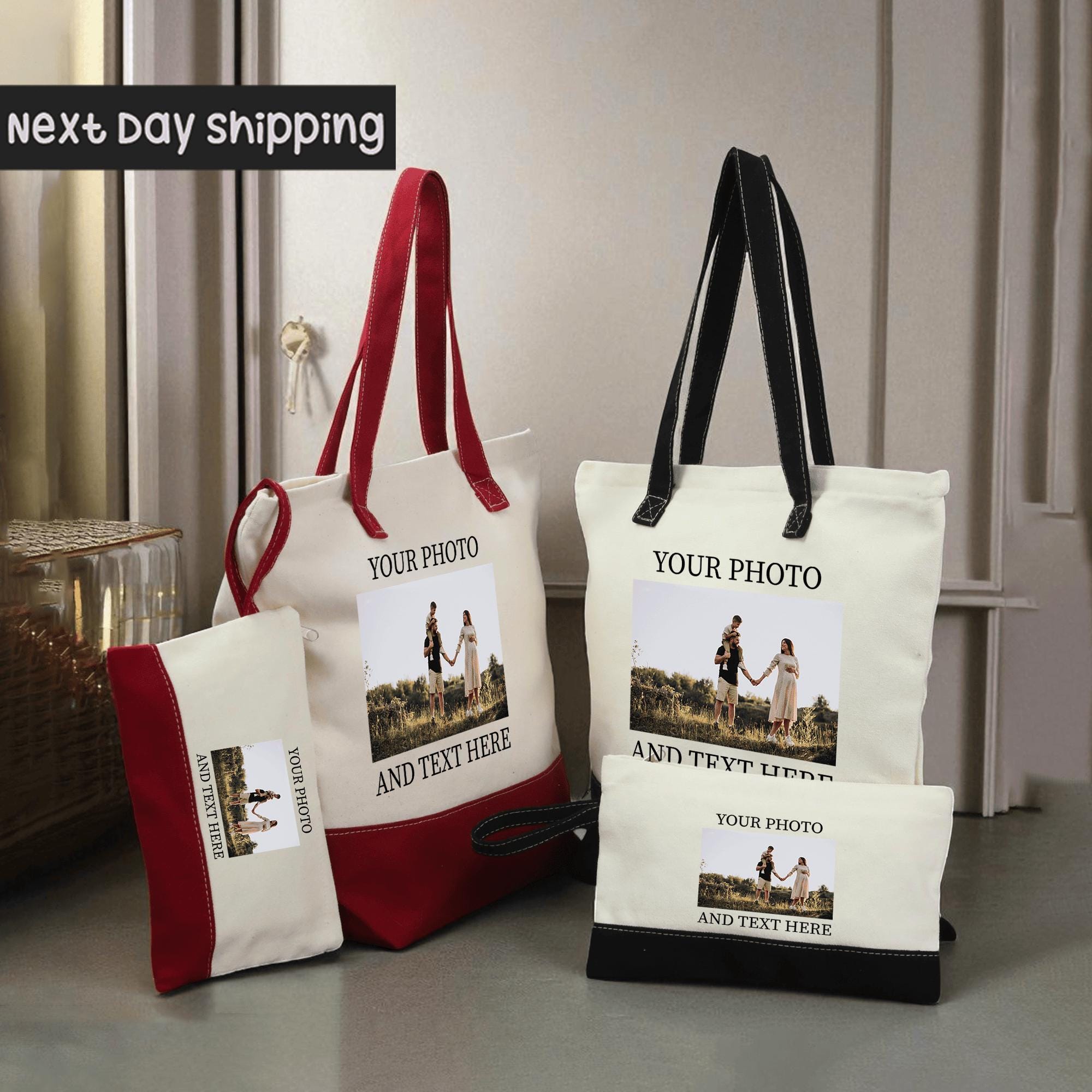 Custom Photo Tote Bag – Personalized Picture & Text Tote, Custom Gift ...