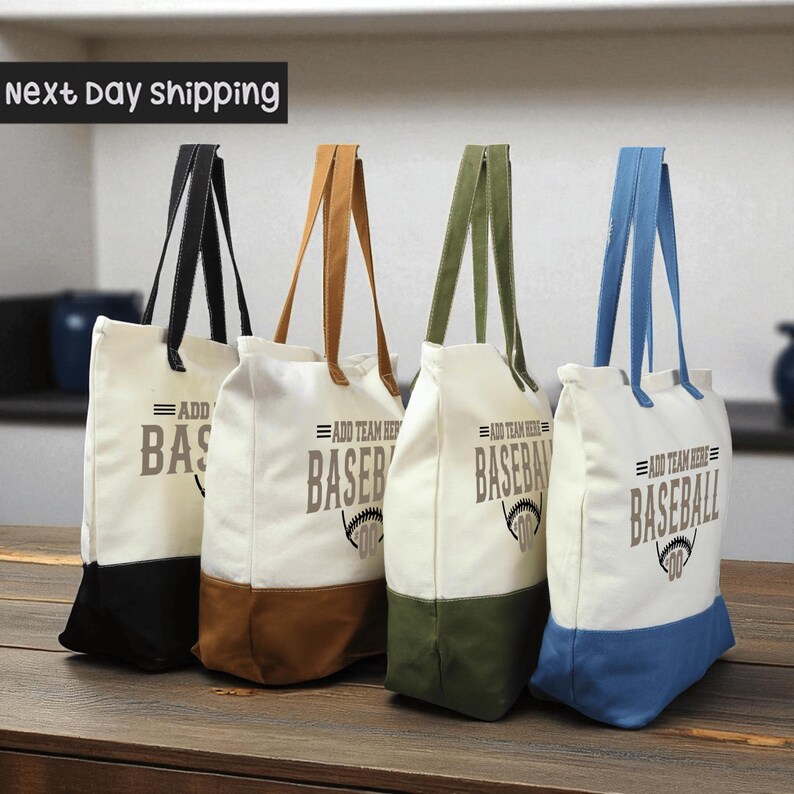 Custom Baseball Team Tote Bag With Team Name and Number, Personalized ...