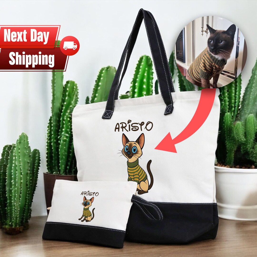 Custom Cartoon Portrait From Photo, Custom Cartoon Animation Totebag ...
