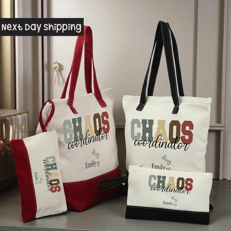 Personalized Chaos Coordinator Tote Bag: Funny Canvas Organizer - Etsy