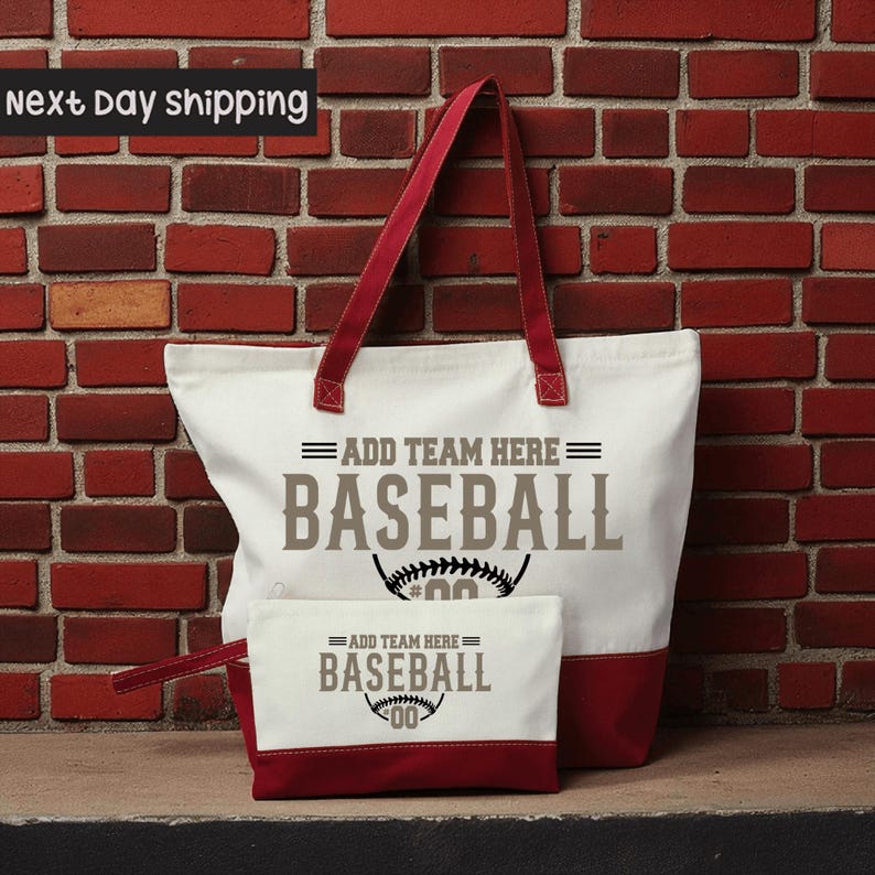 Custom Baseball Team Tote Bag With Team Name and Number, Personalized ...