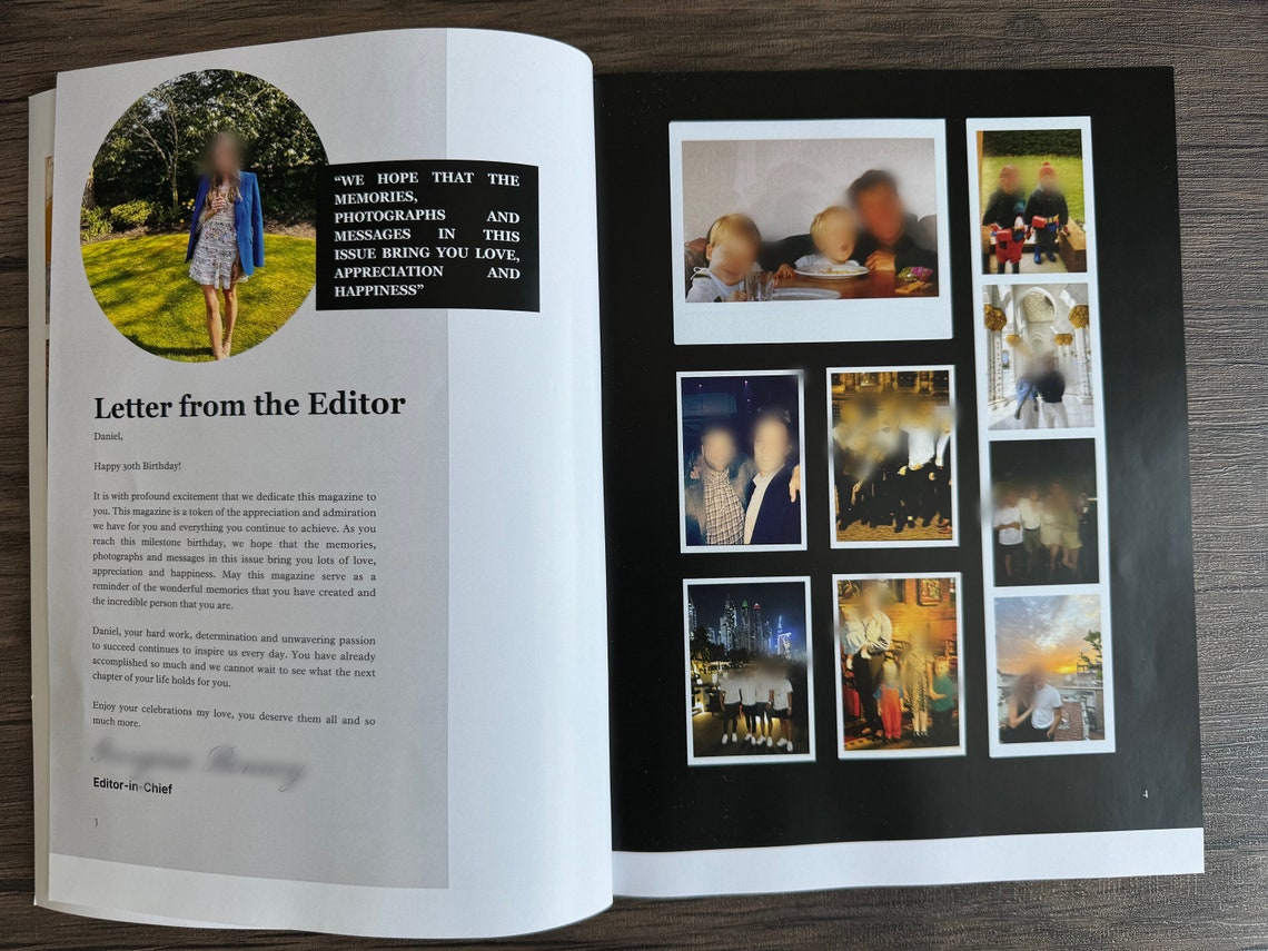 Editable & Printable Magazine Template | Unique Personalised Gift Idea ...