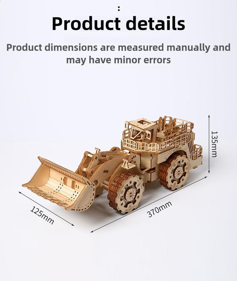 3D Wooden Puzzle Mechanical Forklift – DIY Moving Construction Vehicle ...