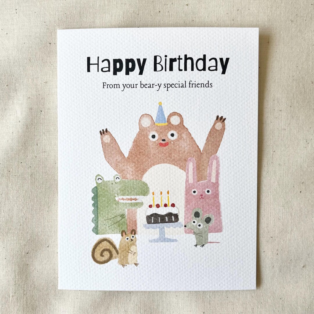 Happy Birthday Handmade Animal Birthday Greeting Card - Set of 2 - Etsy