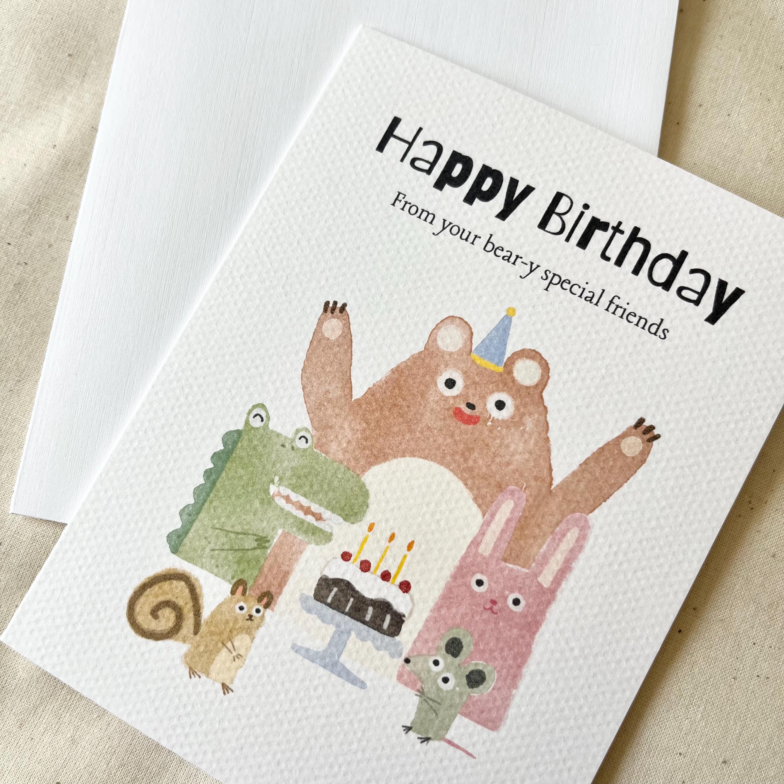 Happy Birthday Handmade Animal Birthday Greeting Card - Set of 2 - Etsy