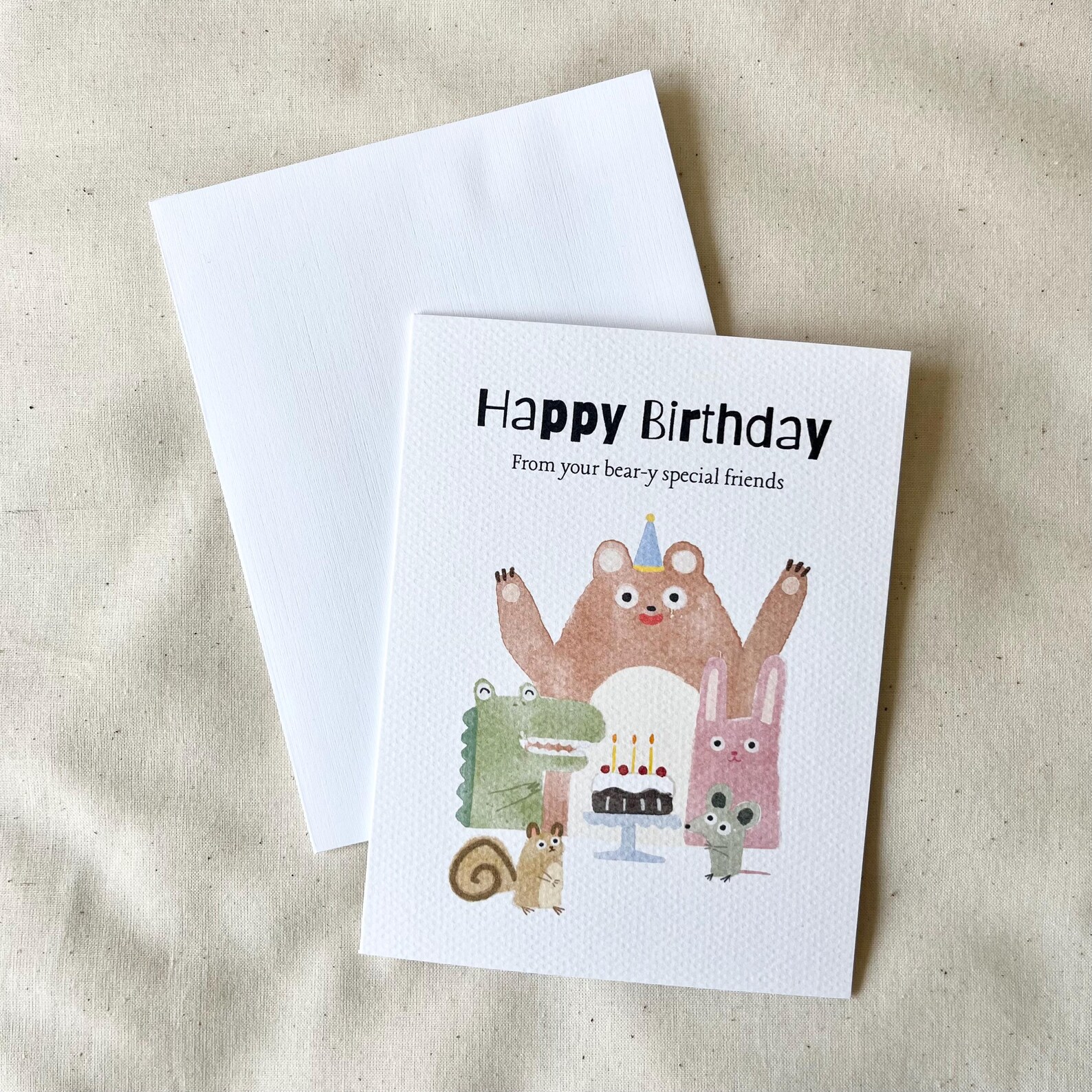 Happy Birthday Handmade Animal Birthday Greeting Card - Set of 2 - Etsy