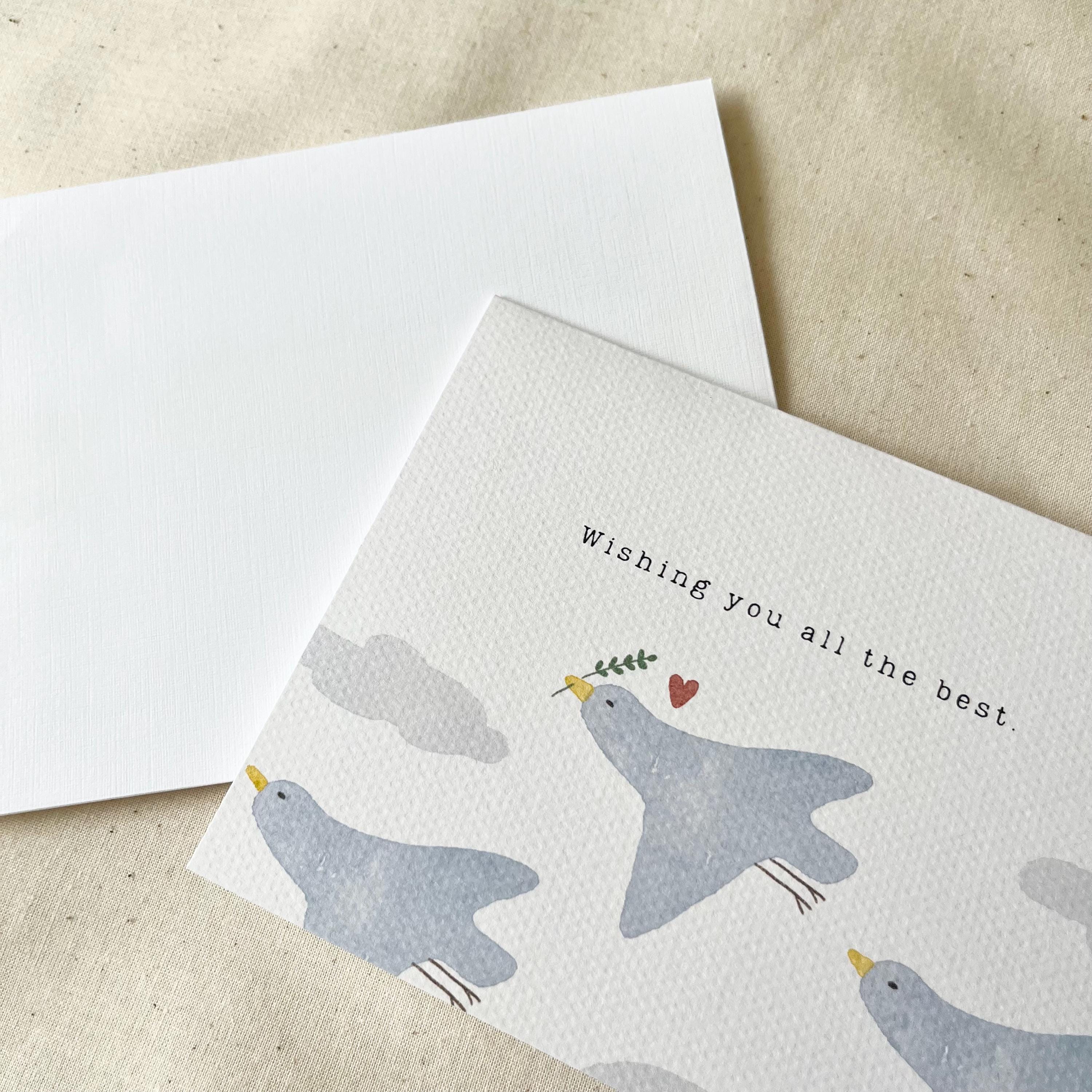 Wishing You All the Best Handmade Birds Greeting Card - Set of 2 - Etsy