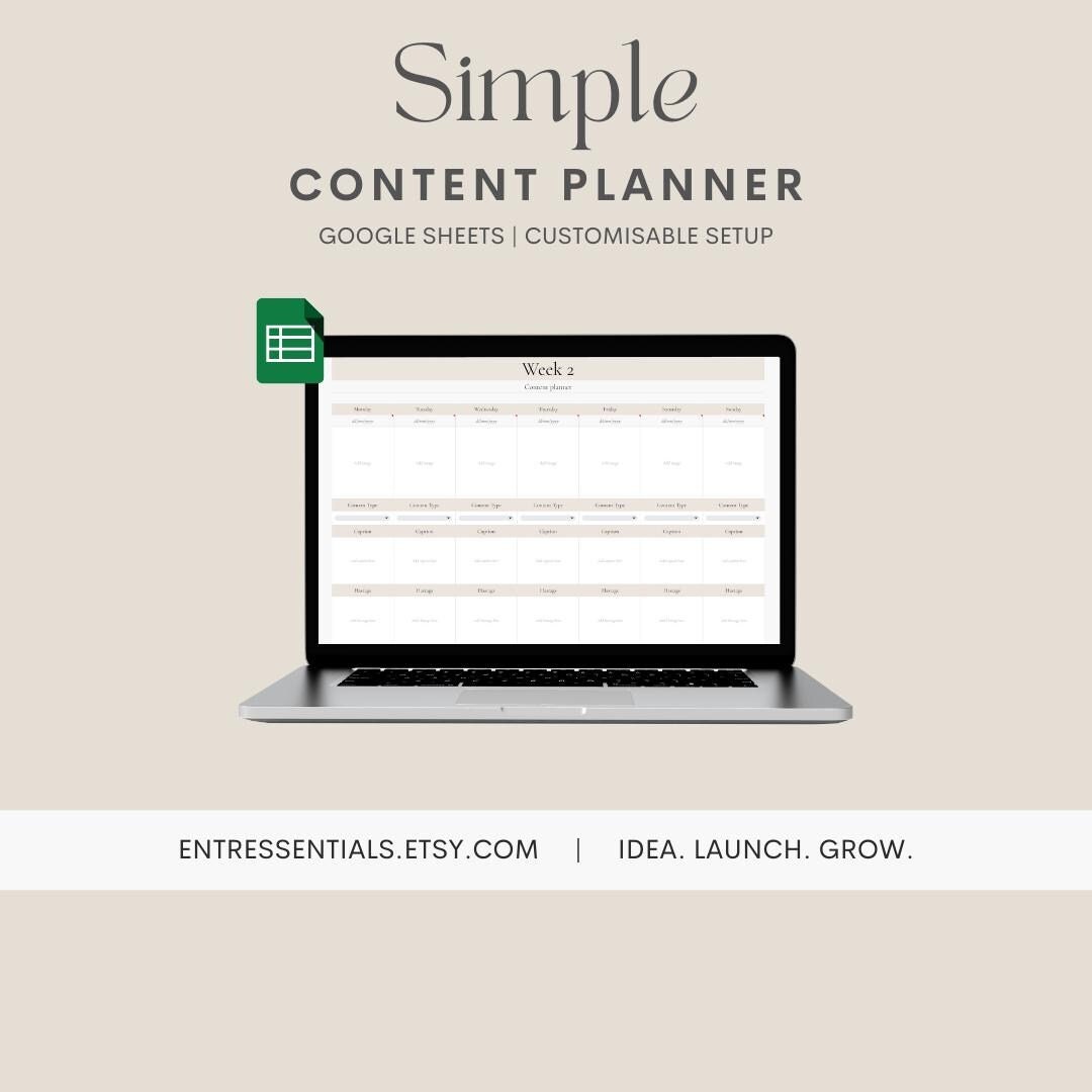 Content Planner Simple Google Sheets Planning Spreadsheet Calendar for ...