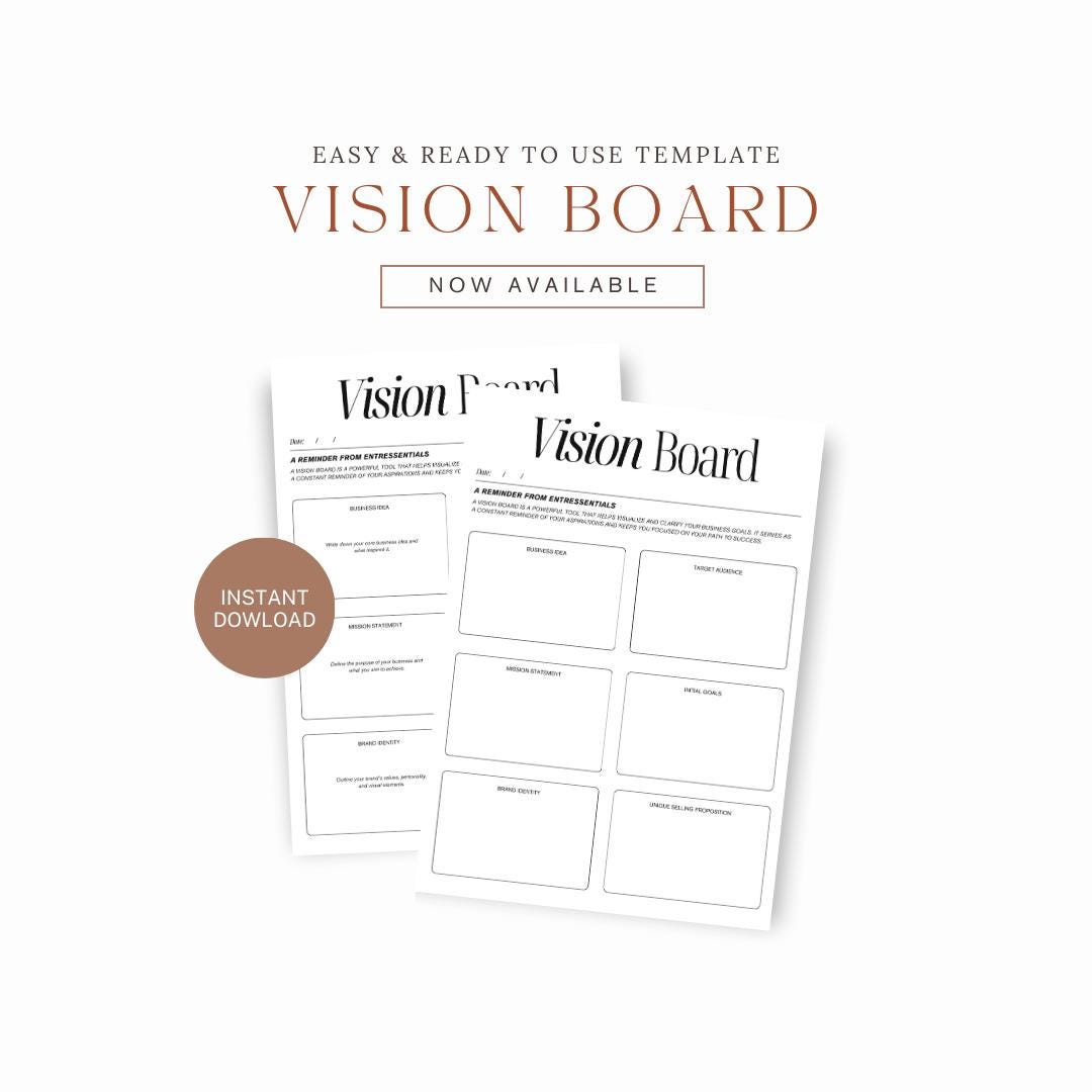 Printable Vision Board for Small Business Owners and Entrepreneurs ...