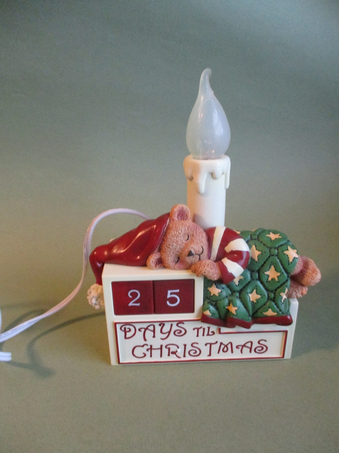 Vintage Christmas Countdown With Candle Avon Electric Light - Etsy