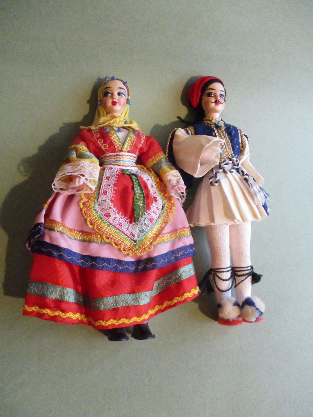 Vintage Greek Dolls in Festive Costumes Wedding Cake Topper Doll ...