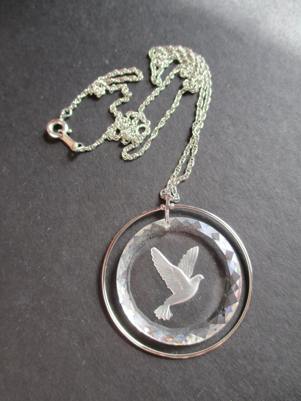 Vintage Hallmark Crystal Bird Necklace - Etsy