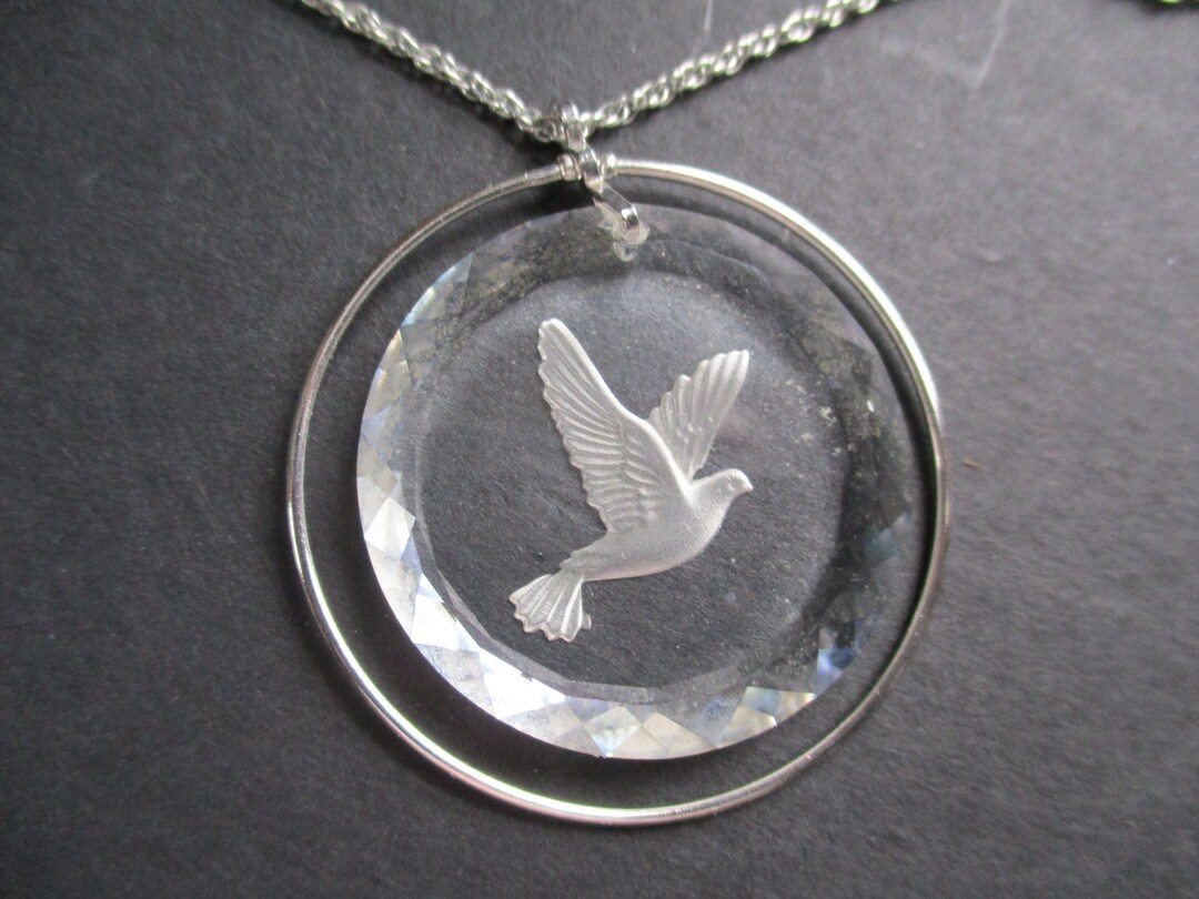 Vintage Hallmark Crystal Bird Necklace - Etsy