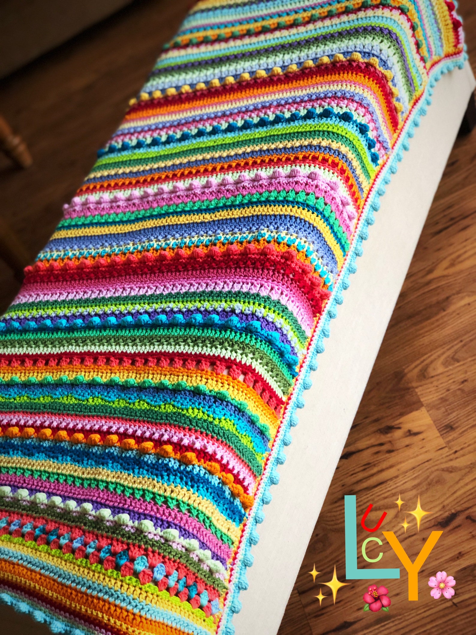 Colorful Crochet Afghan Multi Color Blanket Different | Etsy