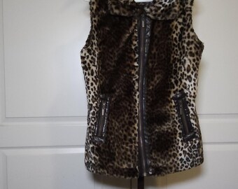 Faux Fur Vest Leopard Print - Etsy