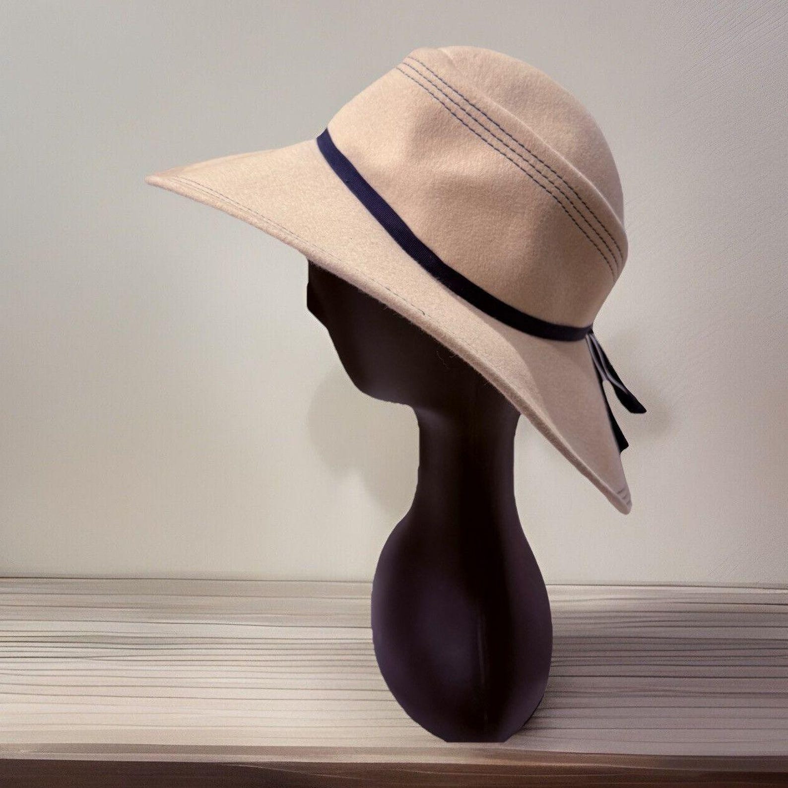 Vintage André Canadian Felt Wide Brim Hat Cream Ivory Wool Montreal ...