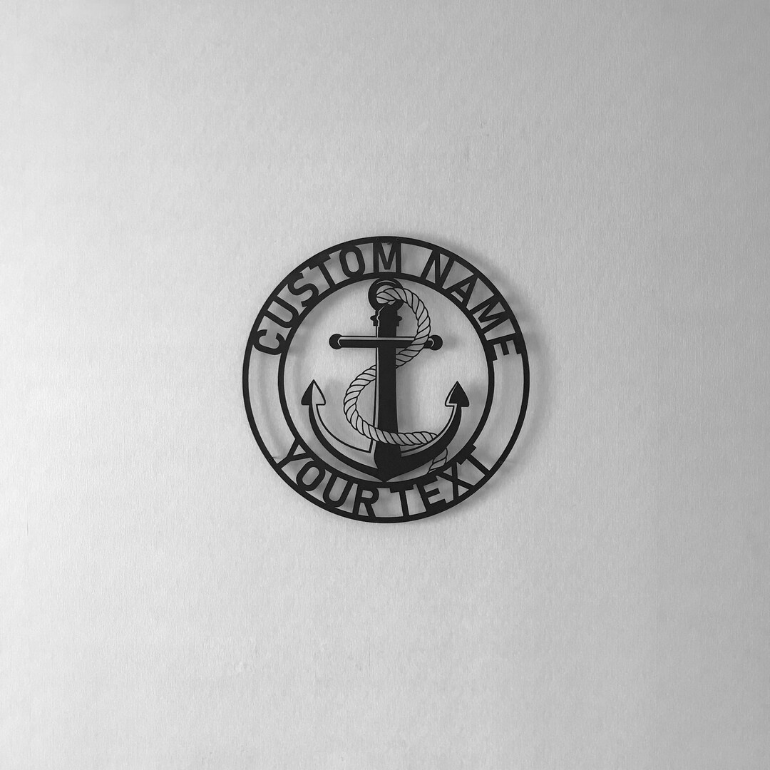 Personalized Metal Anchor Name Sign, Custom Anchor With Chain, Marine ...