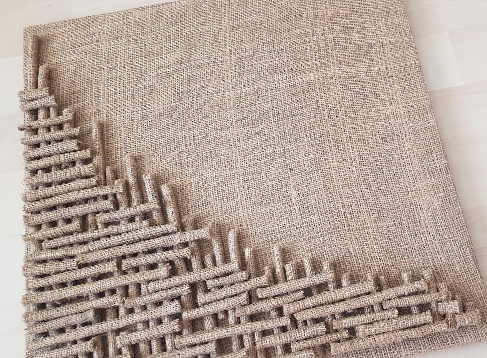 Boho Hand Woven Beige Wall Panel, Fiber Maximal Wall Hanging, Large ...