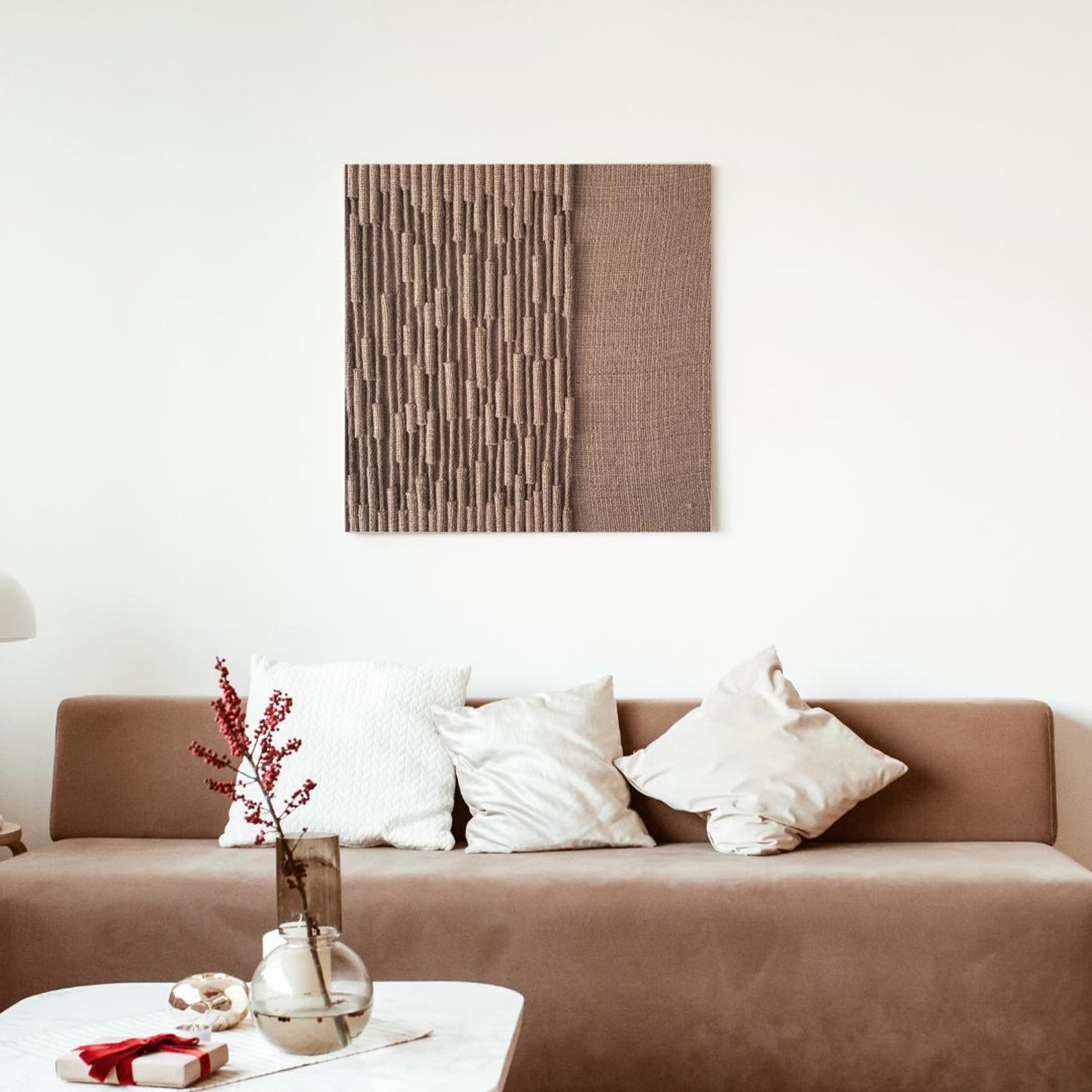 Boho Woven Wall Hanging: Jute Fabric Tapestry, Natural Straw Decor - Etsy