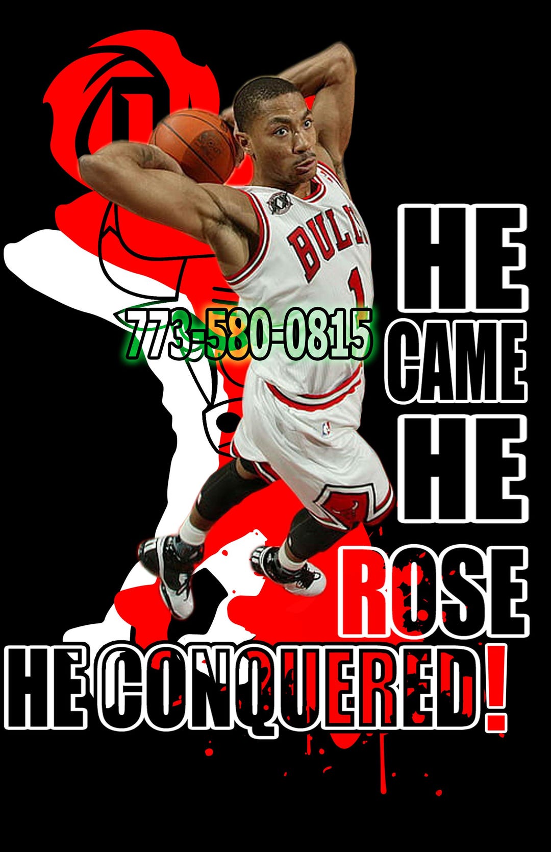 Derrick Rose Drose Chicago D Rose Tshirt Bulls Derrick Drose Dunk Nba ...