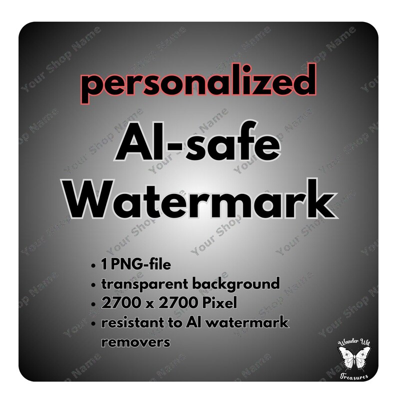 Custom Ai-resistant Watermark - Word Grid for Image Protection – Keeps Your Photos and Designs ...