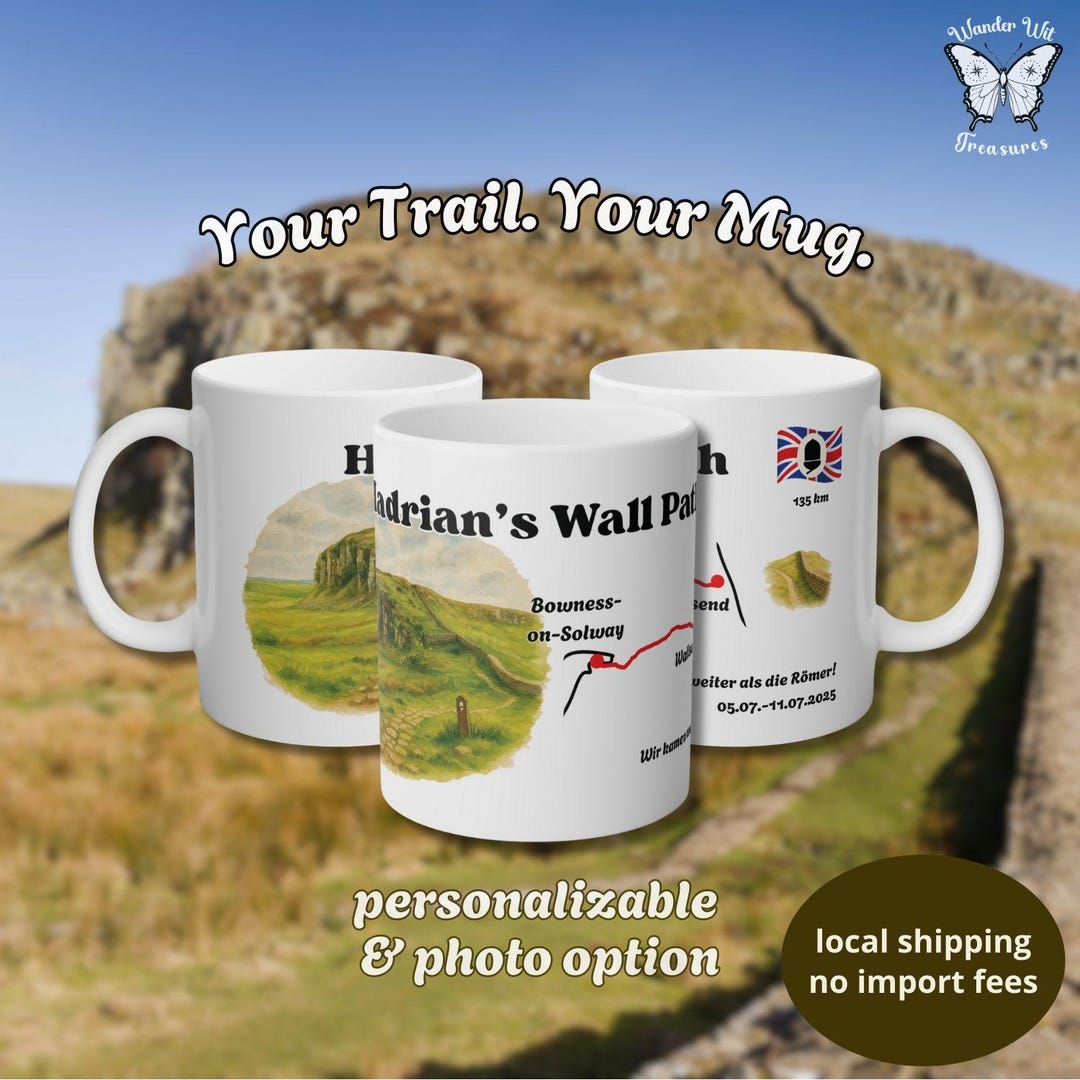 Personalizable Hadrian's Wall Path Mug - Unique Hiker Keepsake - Etsy