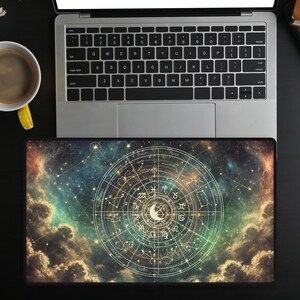 Zodiac Astrology Desk Mat - Large Celestial Desk Pad With ...