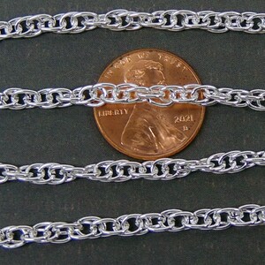Double Link Chain Silver Plated 4mm Links ~ Rope Chain ~ 4mm Oval Links ~ No Nickel ~ No Lead ...