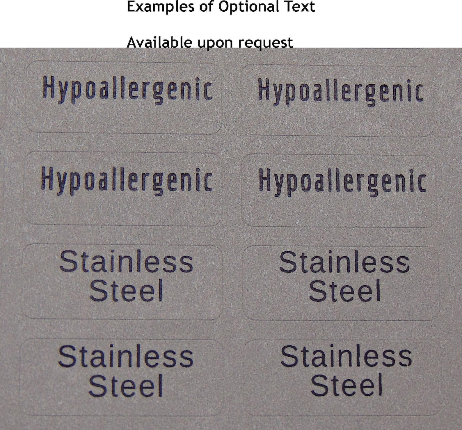 Matte Gray Adhesive Labels With Black Text ~ Rectangular 1" X 3/8 ...