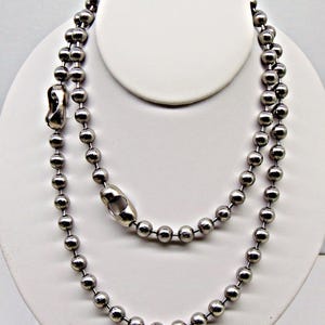 Large 8mm STAINLESS STEEL Ball Chain Necklace Choker or Bracelet ...