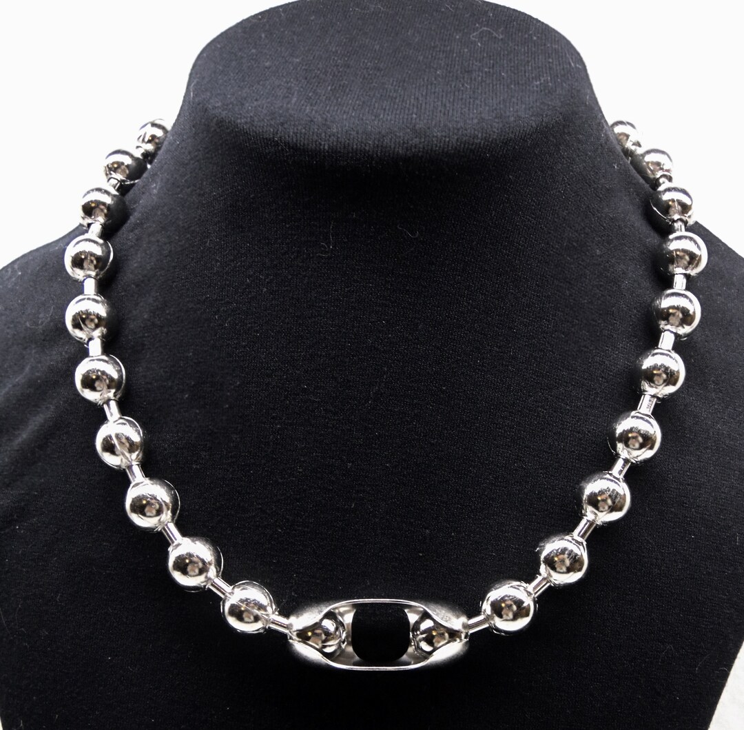12mm Ball Chain Necklace Choker 18" ~ Extra Large Beads ~ Oversized ...