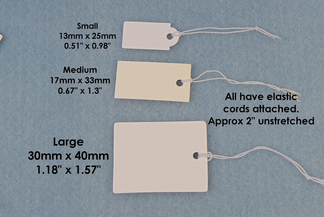 White Price Tags With Elastic String ~ Sturdy Blank Paper Tag to Write ...