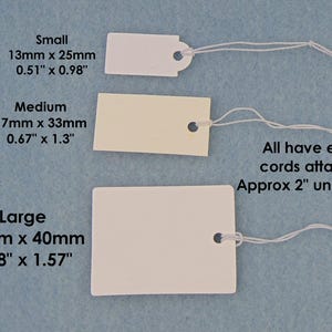 White Price Tags With Elastic String ~ Sturdy Blank Paper Tag to Write ...