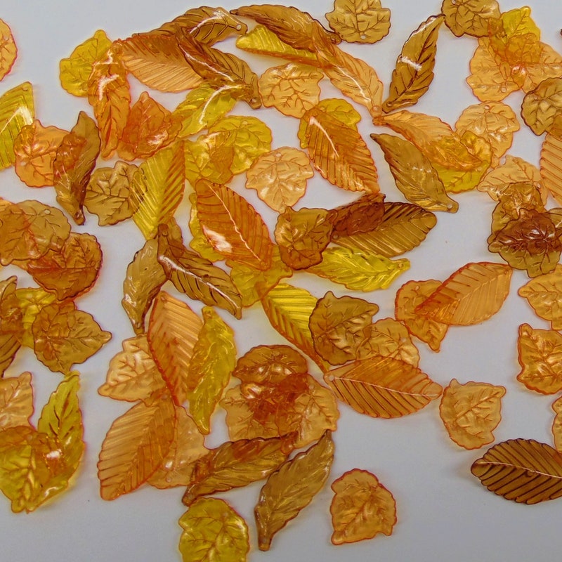 Acrylic Leaf Charms - Etsy