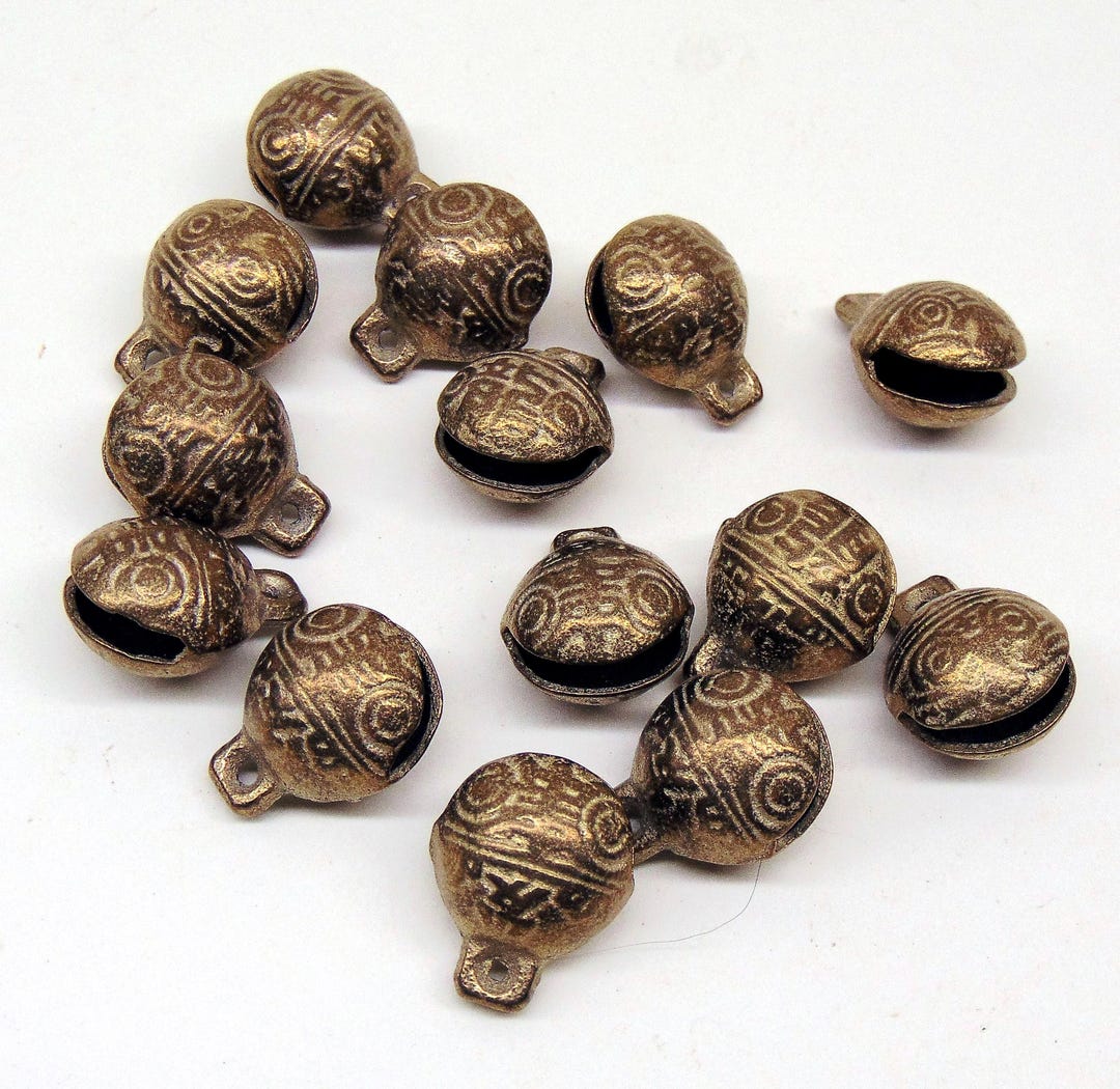 Solid Brass Bells 12 Pieces ~ Heavy Duty 24mm H X 20mm W ( 1" X 3/4 ...