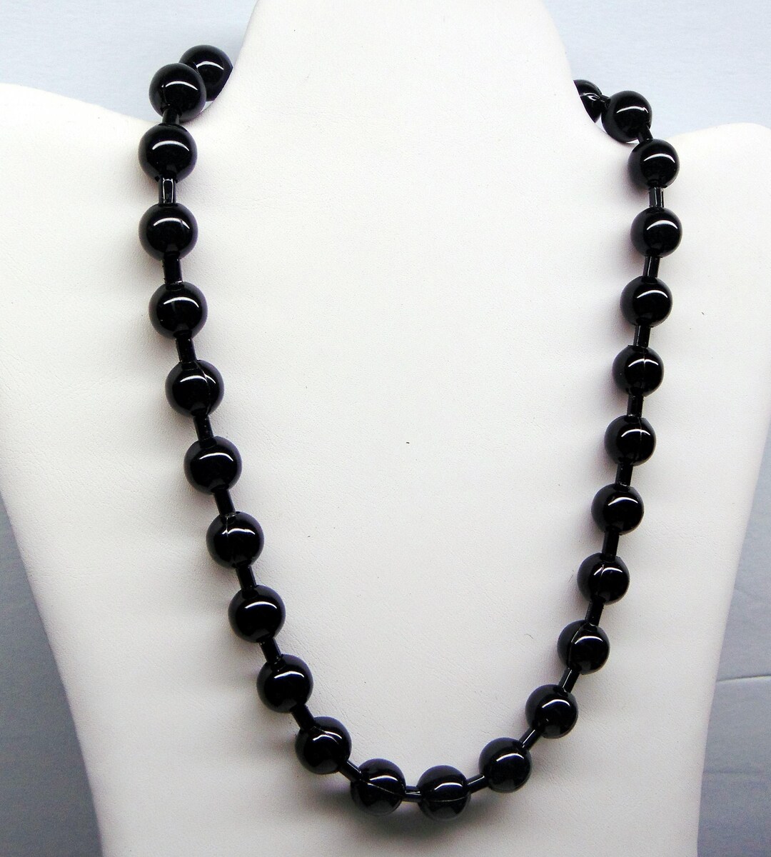XL BLACK BALL Chain Necklace or Bracelet ~ Shiny Black Coated Chain ...