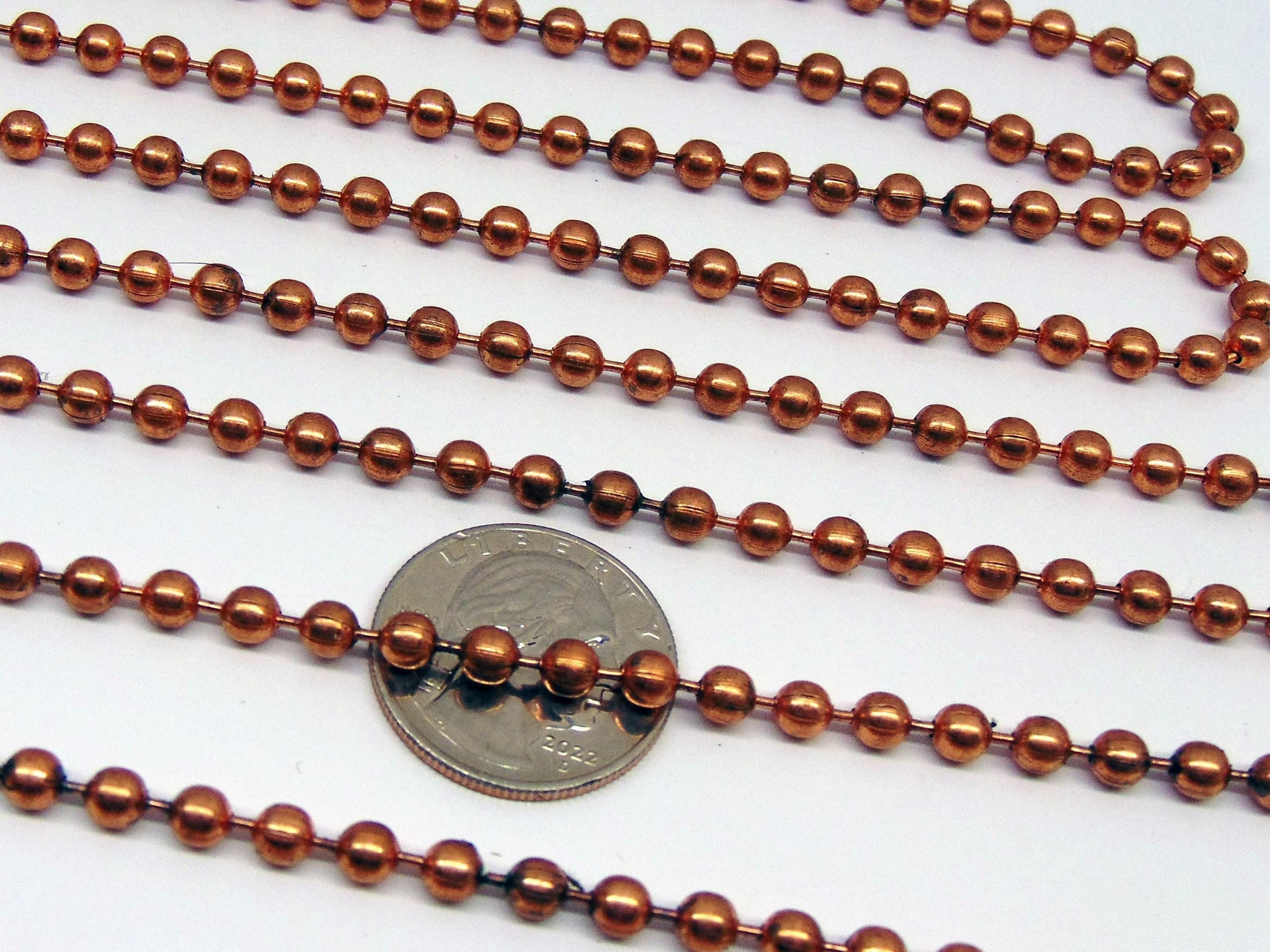 Pure COPPER Ball Chain 4.5mm ~light Oxidation / Patina ~various ...
