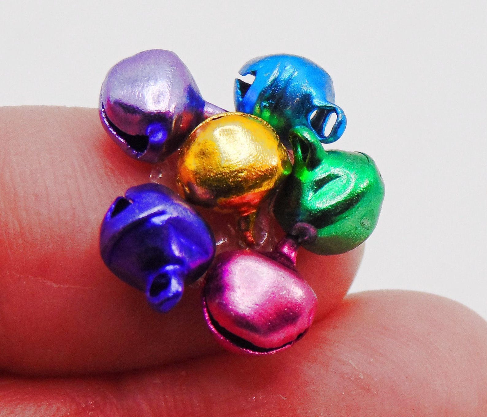 Mini JINGLE BELLS 8mm Bright Jewel Mix and Dark Pastel Mix ~ Top Loop ...