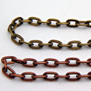 Antique Finish Chain Vintage Copper or Brass or Mix ~ Flat CABLE Chain ...